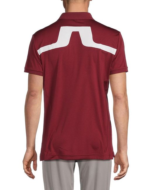 J.Lindeberg J. Lindeberg Regular Fit Logo Polo in Red for Men | Lyst