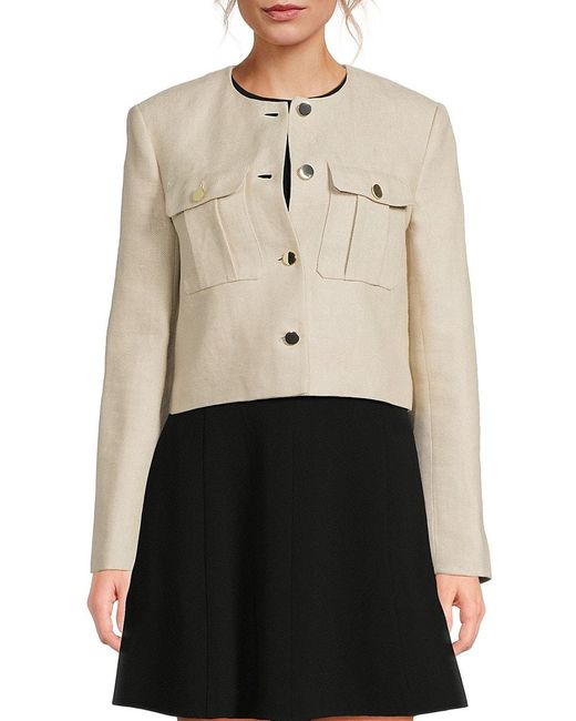 Theory Linen Jacket in Natural | Lyst