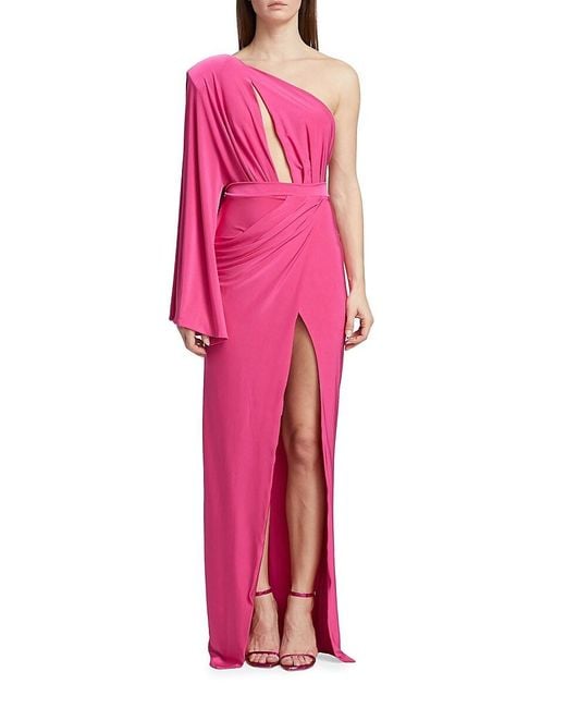MICHAEL COSTELLO COLLECTION Ethan Cut-out Jersey Maxi Dress in Pink | Lyst