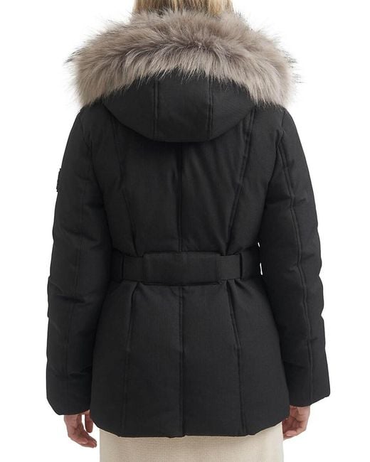 Toboggan Canada Eva B Iii Faux Fur Trim Puffer Jacket in Black | Lyst