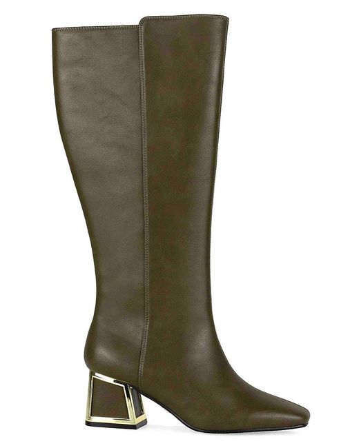 Ninety Union Bridge 51Mm Block Heel Knee High Boots in Green | Lyst UK