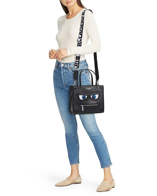 Karl Lagerfeld Maybelle Eyes Mini Satchel in Black | Lyst