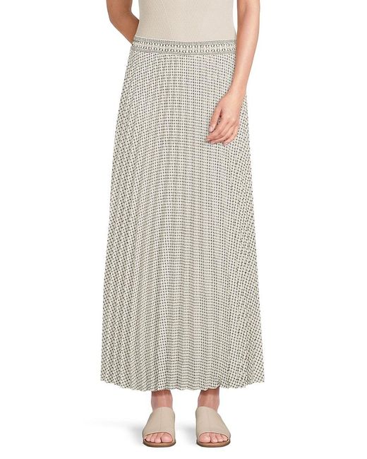Max Studio Pleated Faille Midi-Skirt in Gray | Lyst