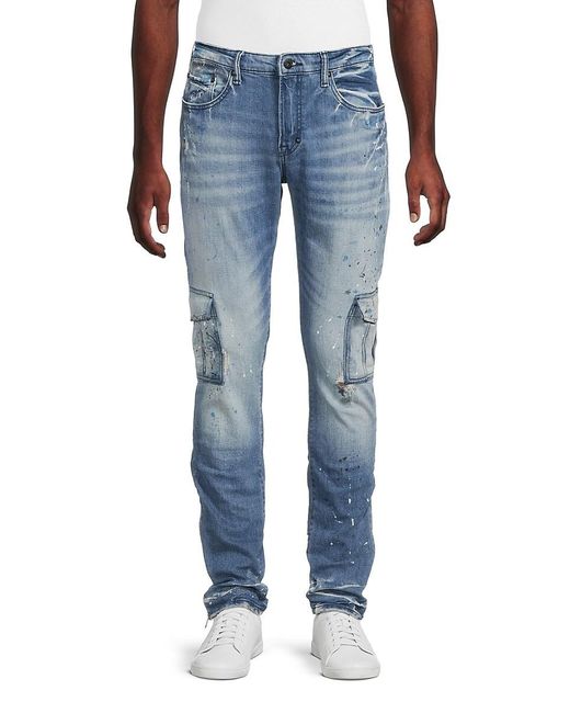 PRPS Zero Dawn Kick Flare Paint Splash Jeans in Blue for Men | Lyst
