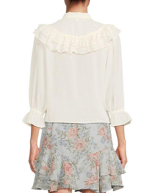 Walter Baker Davina Ruffle-Trim Top in White | Lyst UK
