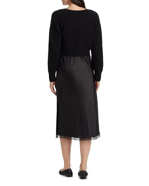 DH New York Mis Pieced Layered Midi-Dress in Black | Lyst UK