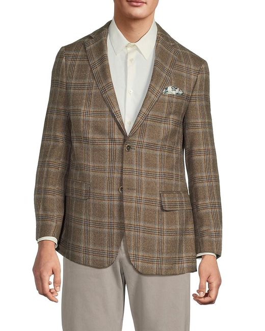 Robert Graham Plaid Wool-Blend Modern-Fit Sport Coat in Brown for Men ...