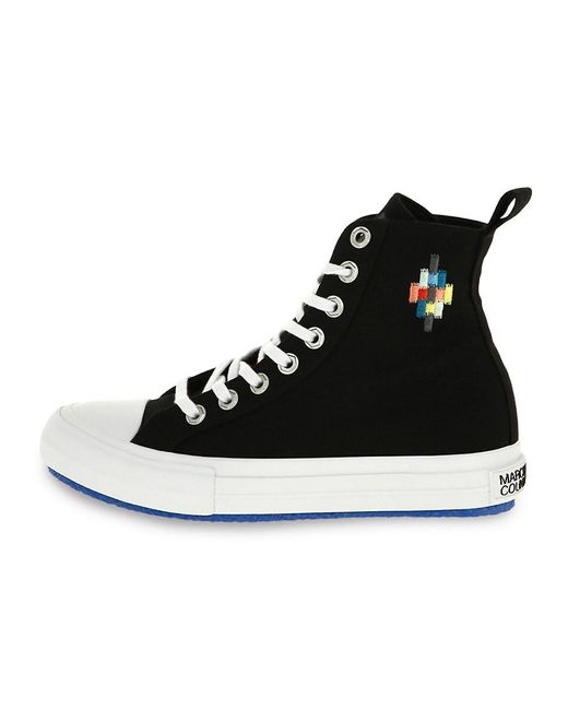 Marcelo Burlon Logo Embroidery High Top Sneakers in Black for Men | Lyst