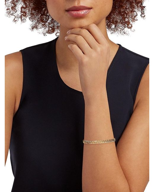 AllSaints Goldtone Curb Chain Bracelet in Metallic | Lyst