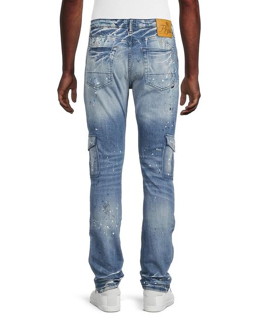 PRPS Zero Dawn Kick Flare Paint Splash Jeans in Blue for Men | Lyst