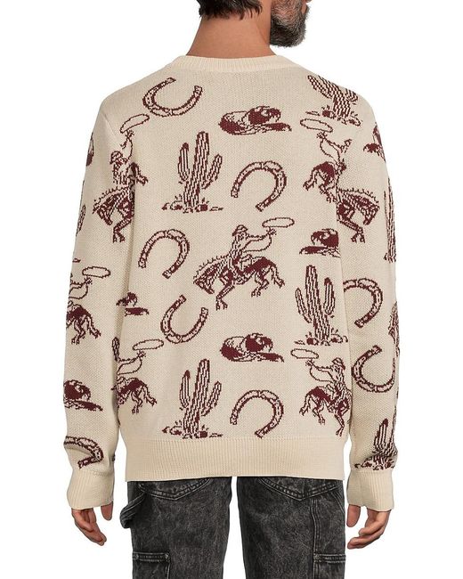 Wesc Tossed Western Jacquard Sweater in Natural for Men | Lyst UK