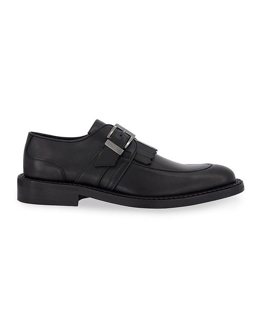 Karl Lagerfeld Label Kilted Monk Strap Shoes in Black for Men | Lyst