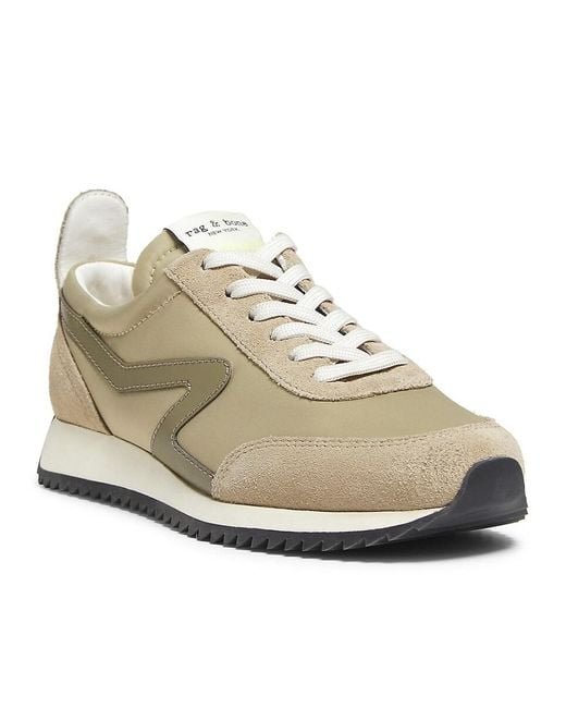 Rag & Bone Retro Runner Suede Sneakers in Natural | Lyst