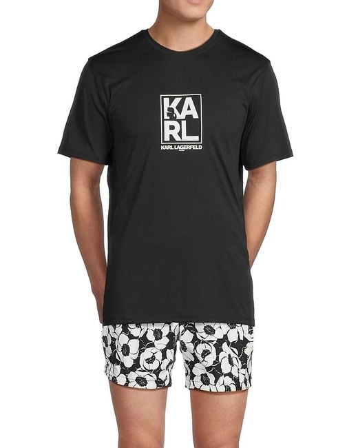 Karl Lagerfeld Karl Box Logo Performance T-Shirt in Black for Men | Lyst