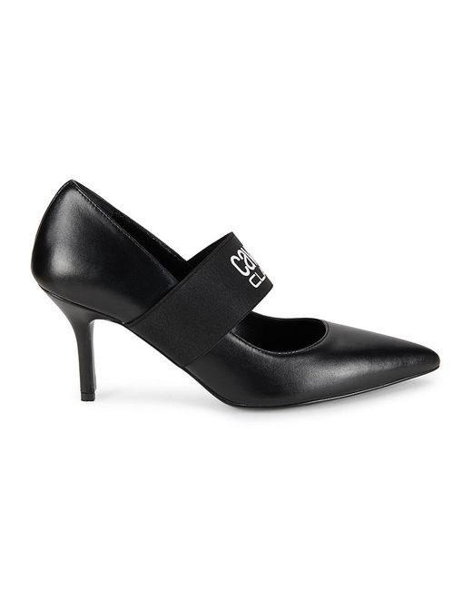 Cavalli Class by Roberto Cavalli 76Mm Leather Logo Pumps in Black | Lyst