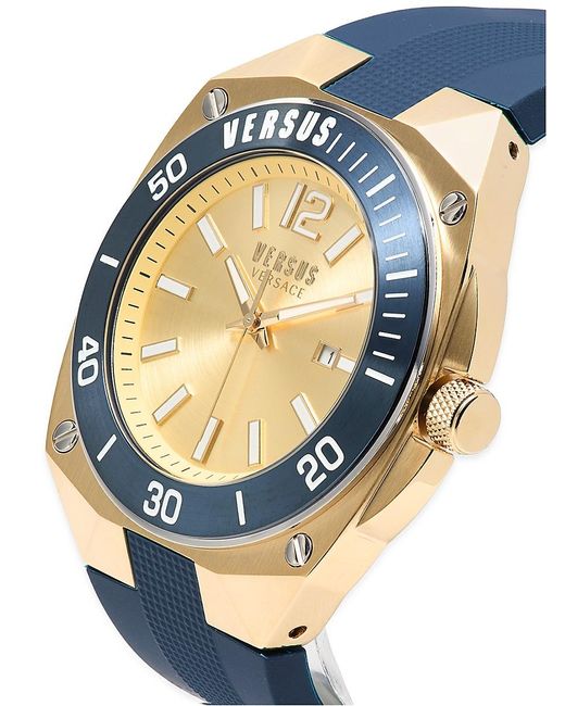 Versus 48Mm Reaction Stainless Steel & Silicone Strap Watch in Blue for ...