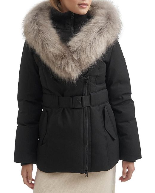 Toboggan Canada Eva B Iii Faux Fur Trim Puffer Jacket in Black | Lyst