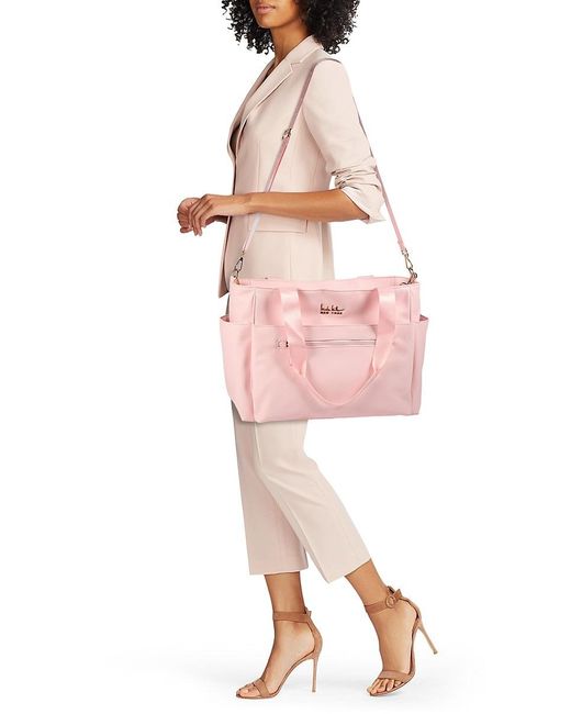 Nicole Miller Logo Diaper Tote In Pink Lyst