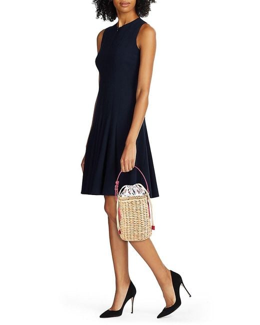 Furla Weave Drawstring Bucket Bag in White | Lyst