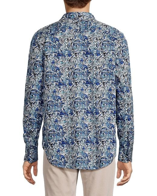 Robert Graham Zeth Classic Cotton Button-Down Shirt in Blue for Men ...