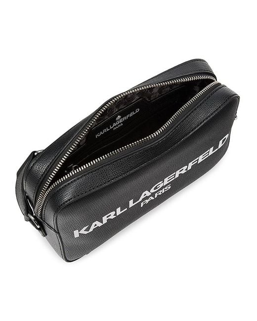 Karl Lagerfeld Maybelle Logo Camera Crossbody Bag in Black | Lyst