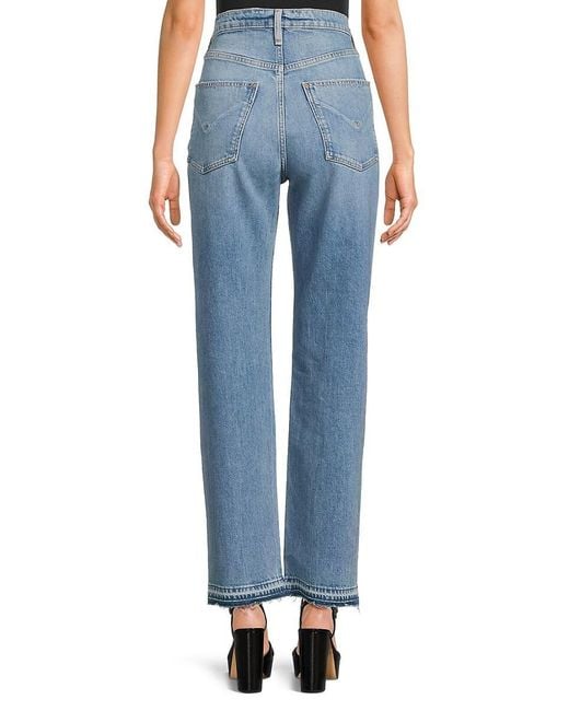 Hudson Jeans Jade High Rise Straight Jeans in Blue | Lyst