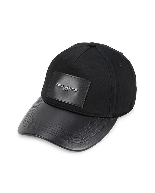 Karl Lagerfeld Patchwork Denim Baseball Cap in Black for Men | Lyst UK