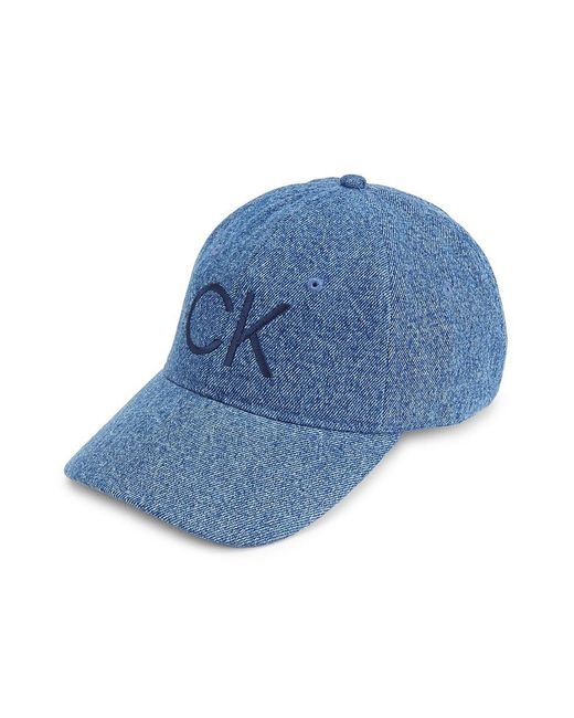 Calvin Klein Logo Denim Baseball Cap in Blue for Men | Lyst UK