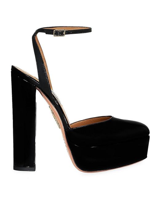 Aquazzura 140Mm So High Patent Leather Platform Pumps in Black | Lyst
