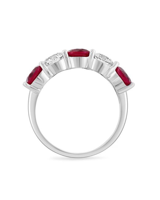 Effy 14K, Lab Grown Ruby & Lab Grown Diamond Ring in Pink | Lyst