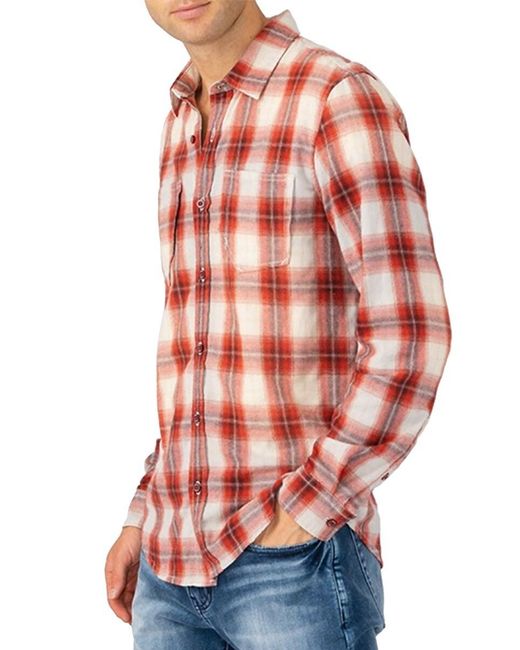 Stitch's Jeans Stitch'Jeans 'Plaid Cotton Shirt in Red for Men | Lyst