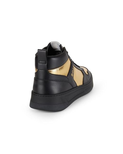 BOSS Baltimore Colorblock High Top Sneakers in Black for Men | Lyst