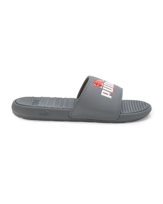 PUMA Cool Cat Leap Logo Slides in Grey | Lyst UK