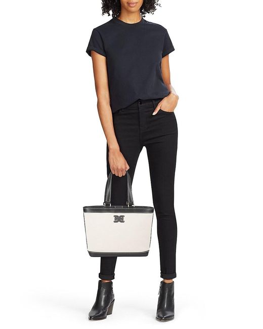 Sam Edelman Fitz Logo Canvas Tote in White | Lyst