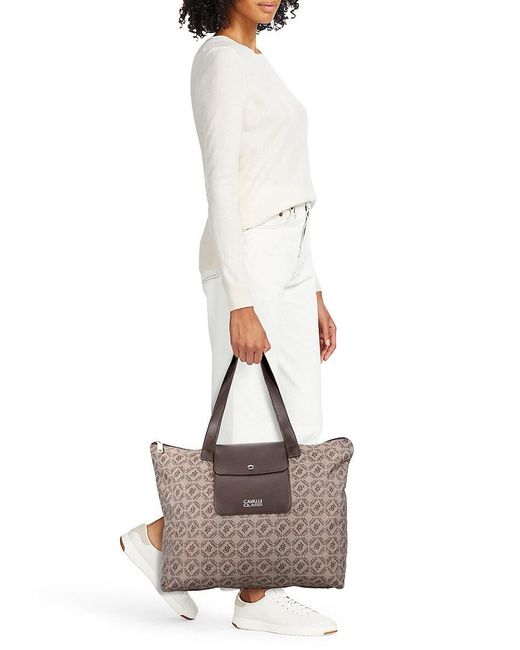 Roberto Cavalli Extra Large Logo Weekender Bag in Brown | Lyst