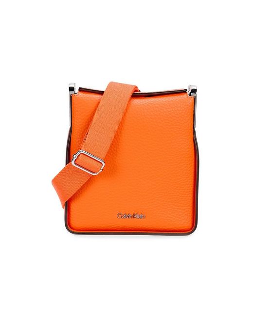 Calvin Klein Fay Logo Crossbody Bag in Orange | Lyst