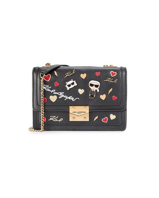 Karl Lagerfeld Corrine Graphic Shoulder Bag in White | Lyst