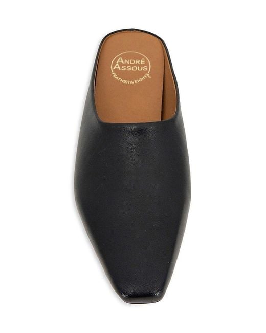 Andre Assous Norma Leather Concealed Wedge Mules In Black Lyst