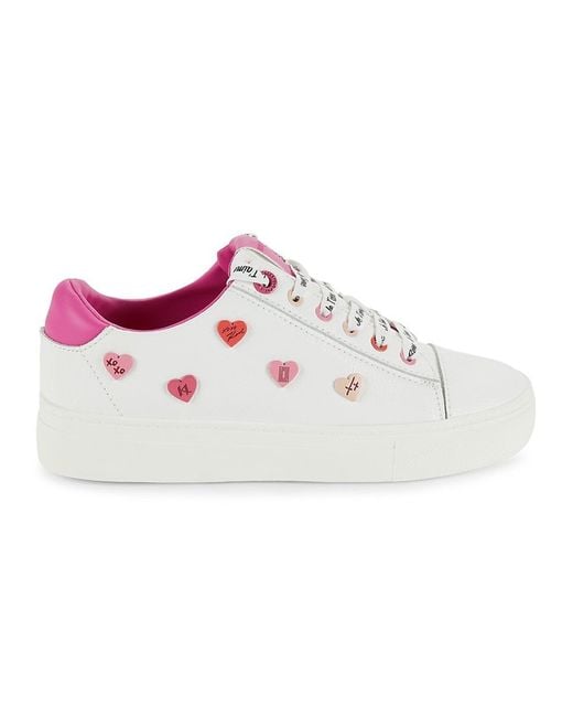 Karl Lagerfeld Cate Heart Low Top Sneakers in Pink | Lyst