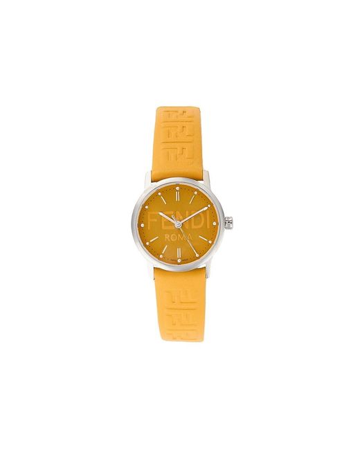 Fendi Forever 29Mm Stainless Steel & Leather Strap Watch in Metallic | Lyst