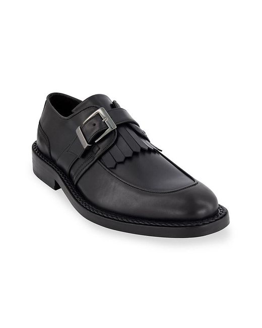 Karl Lagerfeld Label Kilted Monk Strap Shoes in Black for Men | Lyst