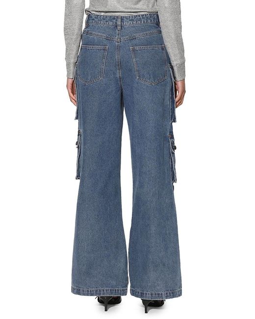 Walter Baker Tyree Wide-Leg Denim Cargo Pants in Blue | Lyst