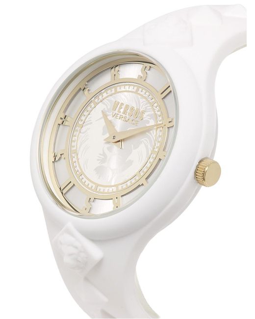 Versus Fire Island Studs Silicone Lion Motif Watch/39Mm in White | Lyst UK