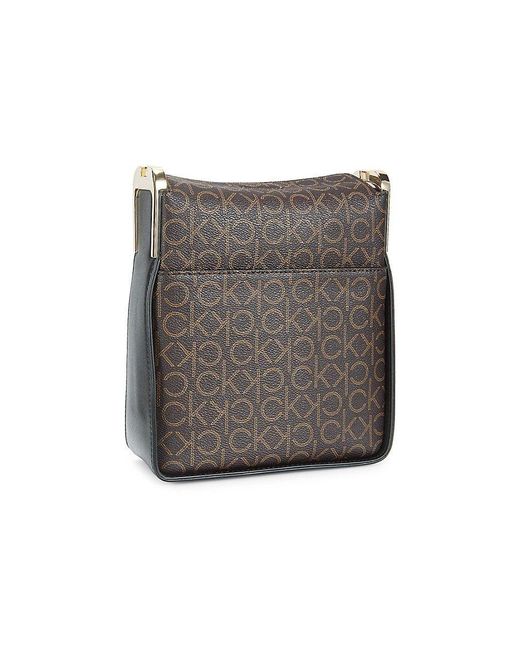 Calvin Klein Small Fay Logo Shoulder Bag in Gray | Lyst