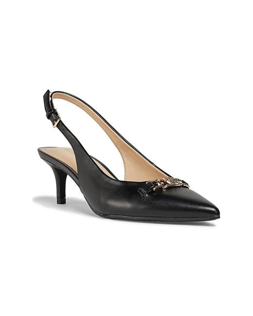 Tommy Hilfiger Tienna 50Mm Buckle-Detail Slingback Pumps in Metallic | Lyst