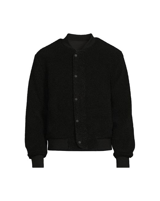 Kenneth Cole Reversible Faux Sherling Bomber Jacket in Black for Men | Lyst