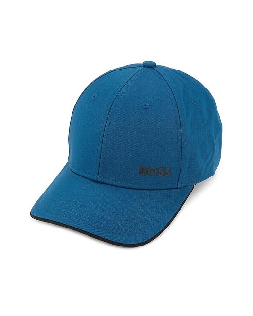 BOSS Logo Twill Baseball Cap in Blue for Men | Lyst