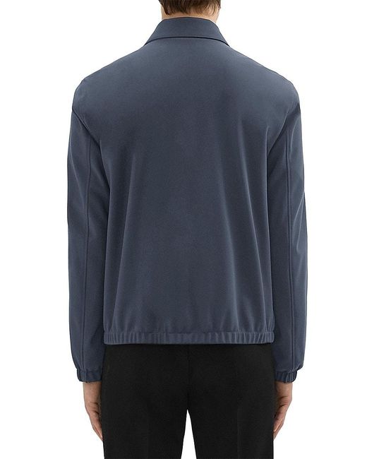 Theory Brody Nylon Zip-Up Jacket in Blue for Men | Lyst