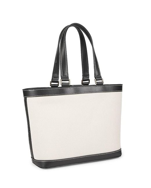 Sam Edelman Fitz Logo Canvas Tote in White | Lyst