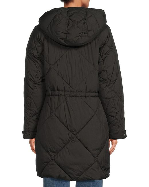 Levi's Diamond Quilted Shearling Faux-Fur Trimmed Longline Coat in ...
